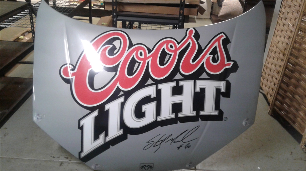 Lot Detail Full Size Coors Light Nascar Autographed Race Hood Signed By Sterling Marlin