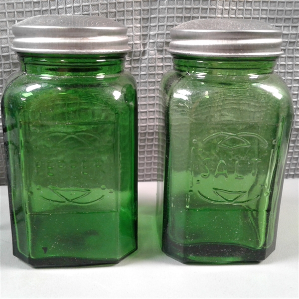 Lot Detail Vintage Green Glass
